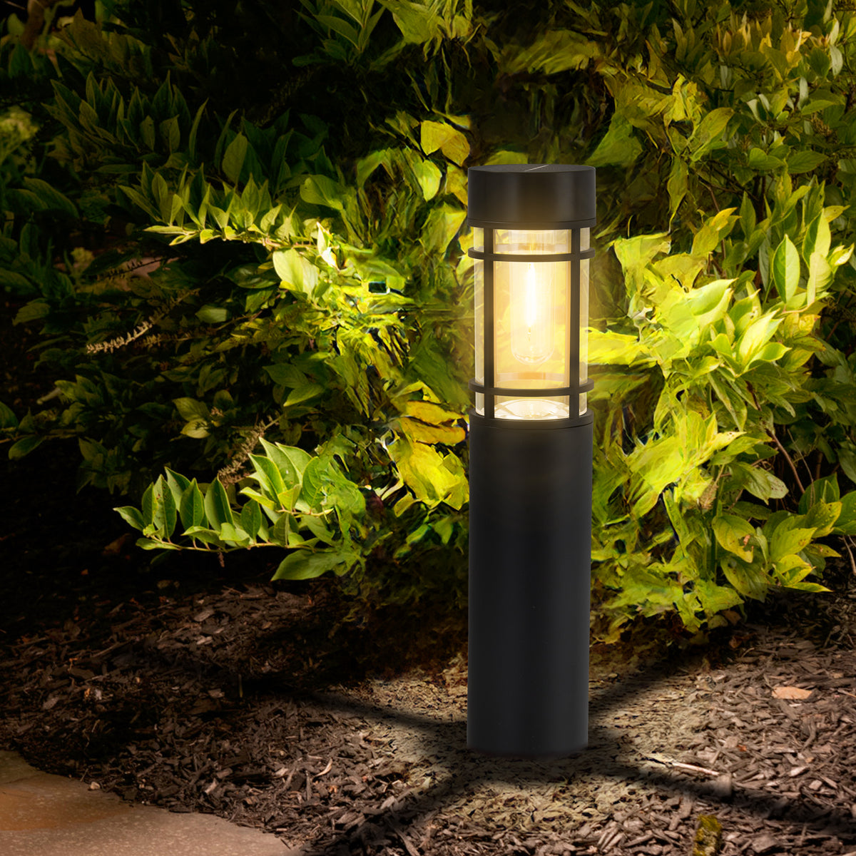 6-Pack Black Solar LED Outdoor Path Lights — cattleyalighting