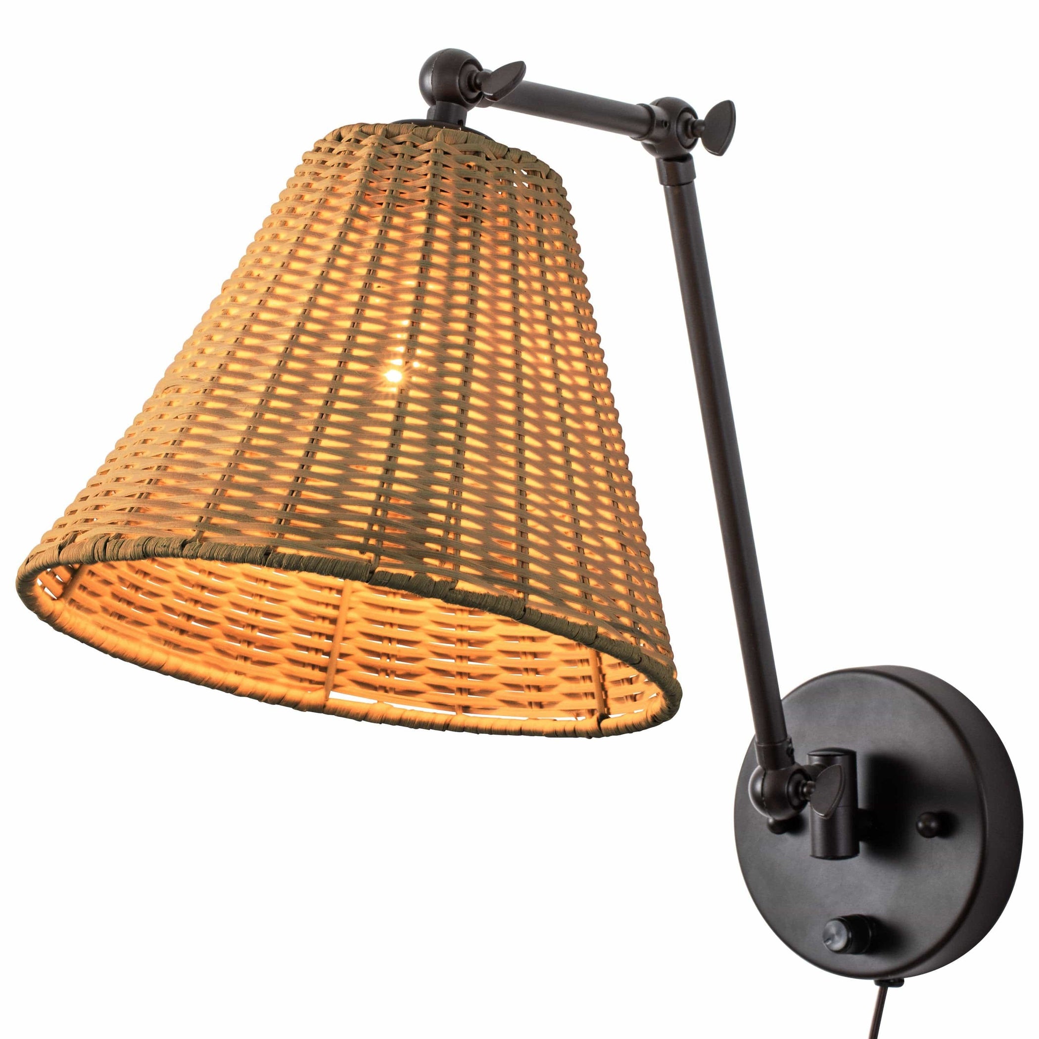 Rattan Plug In Wall Sconcenull